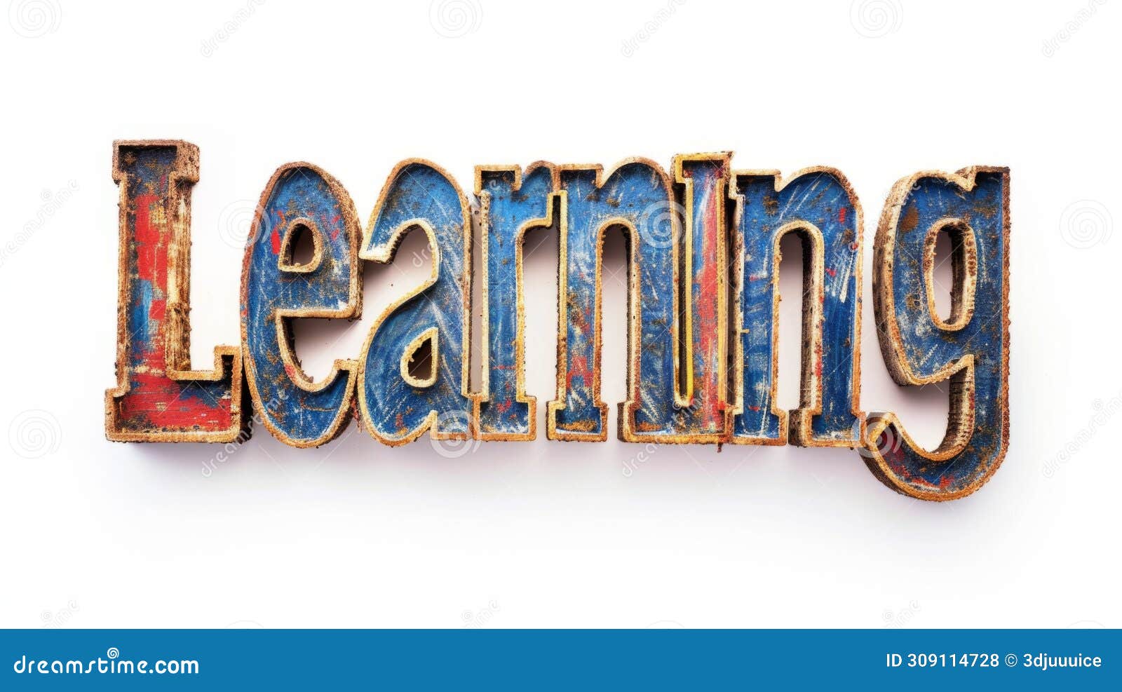 The Word Learning Isolated on White Background Made in Display ...