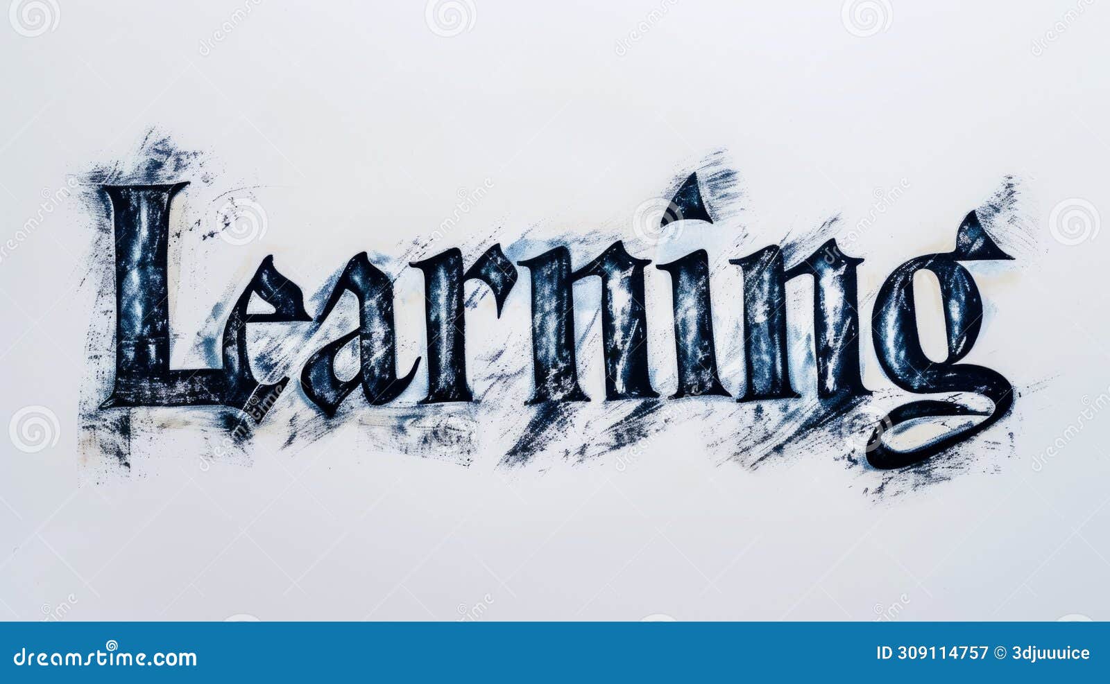 The Word Learning Isolated on White Background Made in Gothic ...