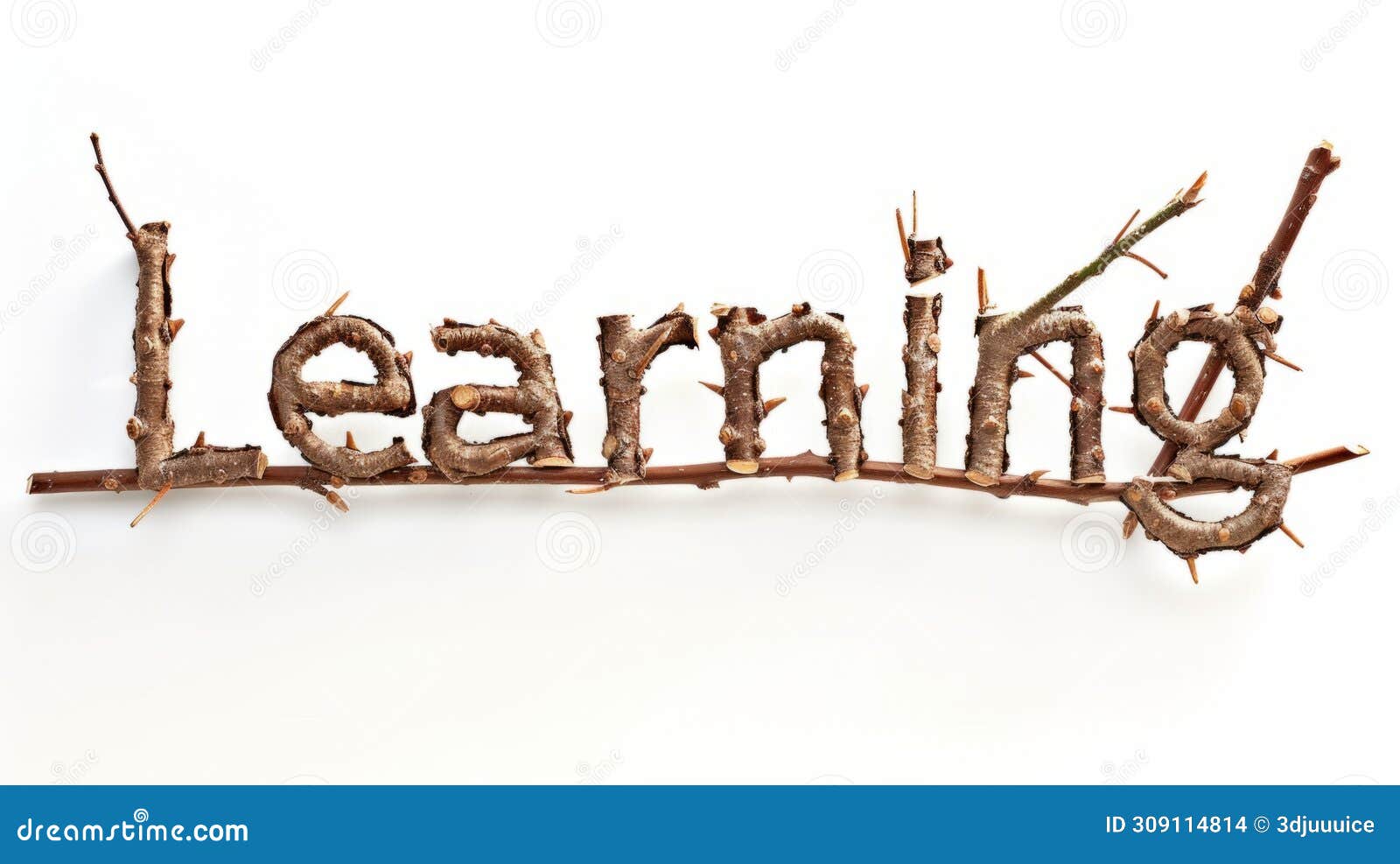 The Word Learning Isolated on White Background Made in Maple Twig ...