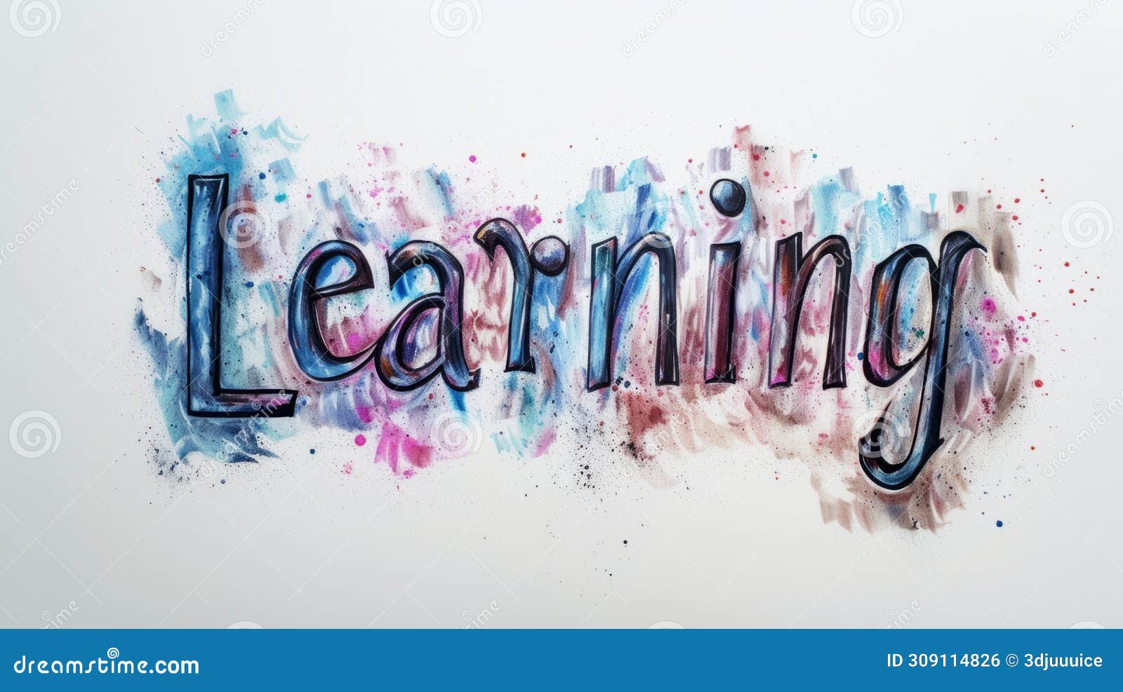 The Word Learning Isolated on White Background Made in Modern ...