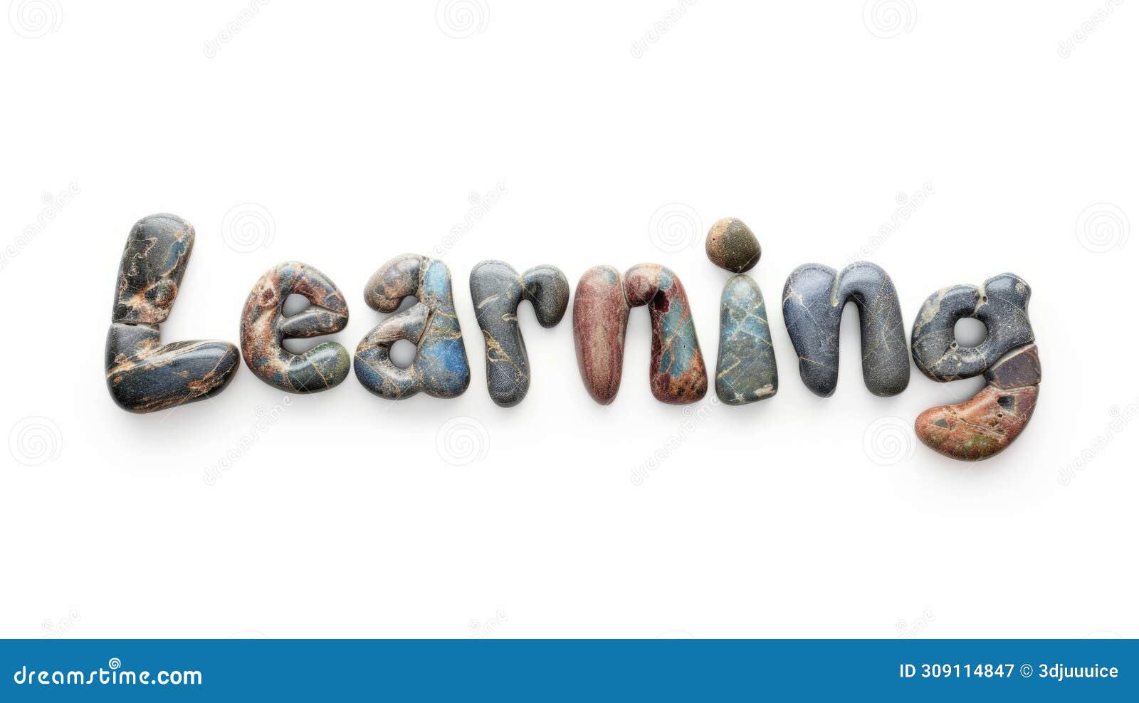 The Word Learning Isolated on White Background Made in Pebble Letters ...