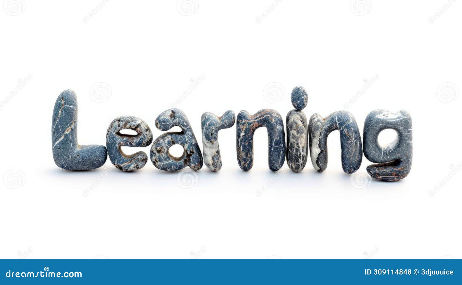 The Word Learning Isolated on White Background Made in Pebble Letters ...