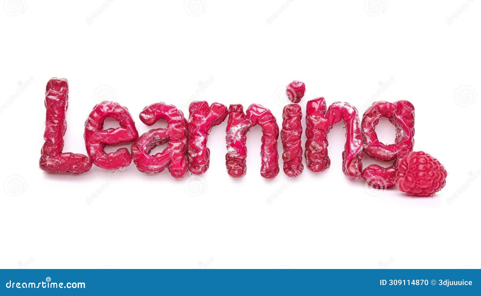 The Word Learning Isolated on White Background Made in Raspberry ...