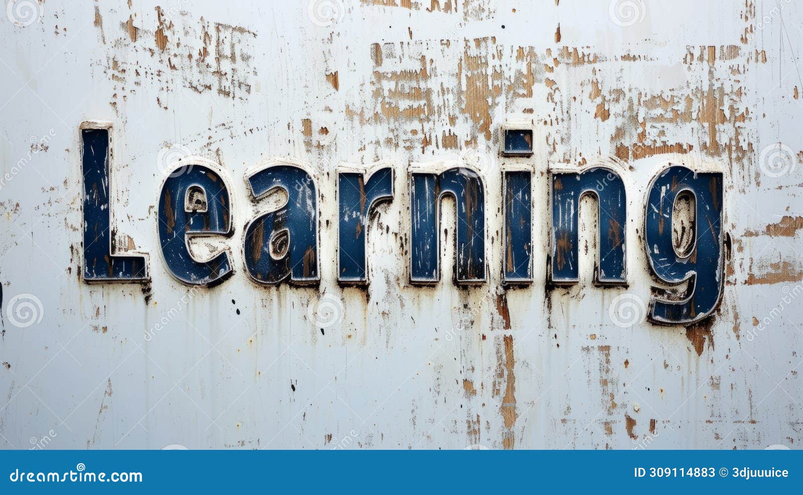 The Word Learning Isolated on White Background Made in Script ...