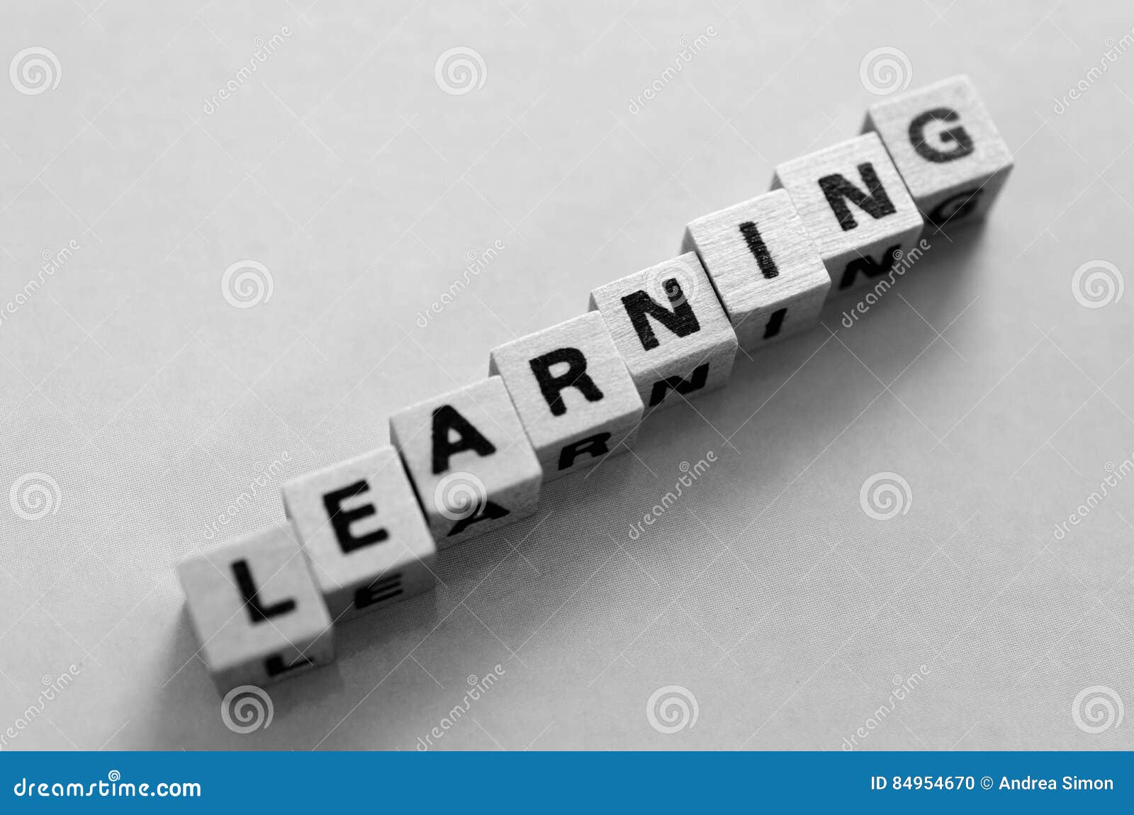 The Word Learning Written in Cubes Stock Photo - Image of play ...