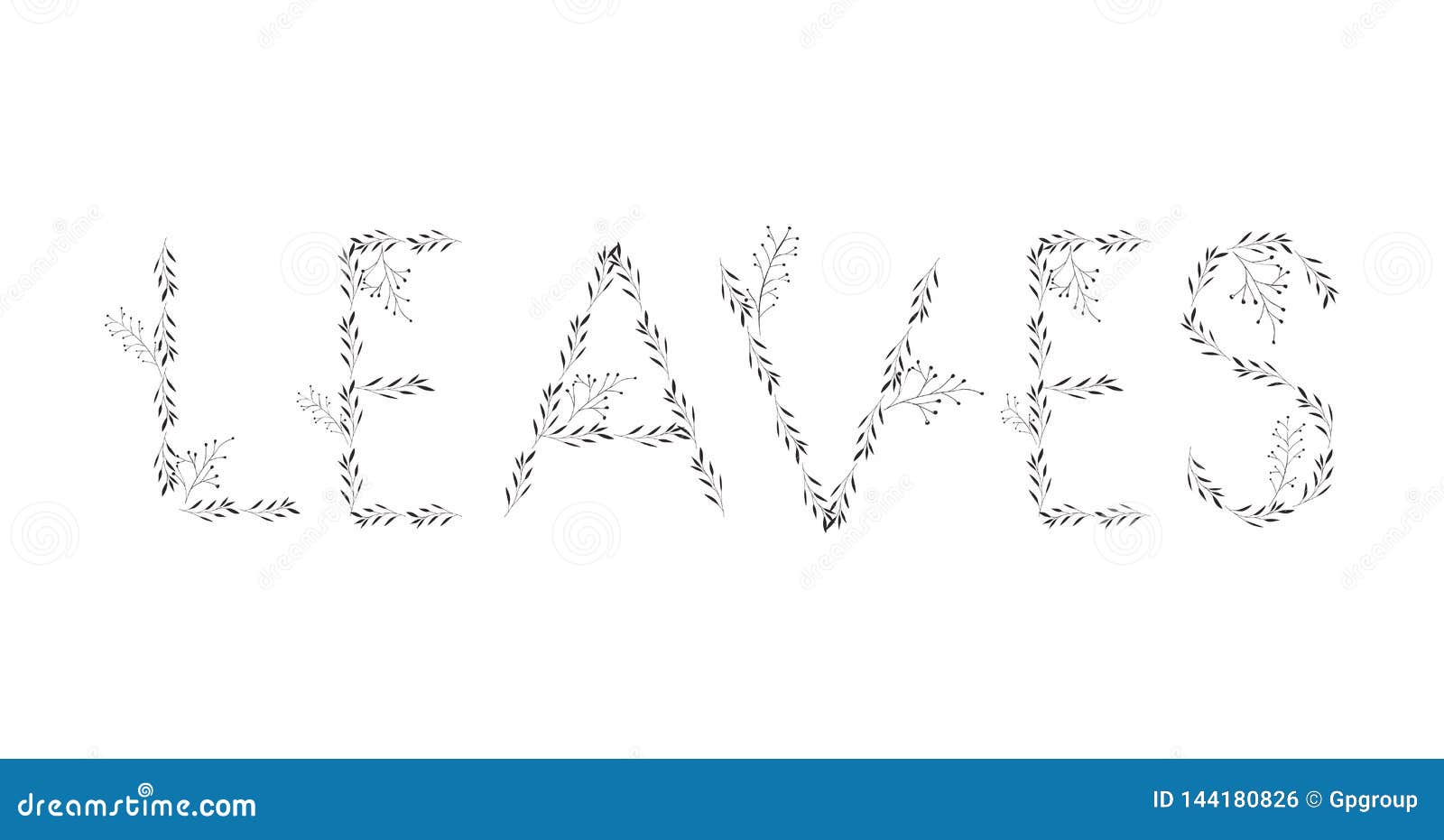 Word Leaves with Leafs Decoration Stock Vector - Illustration of font ...