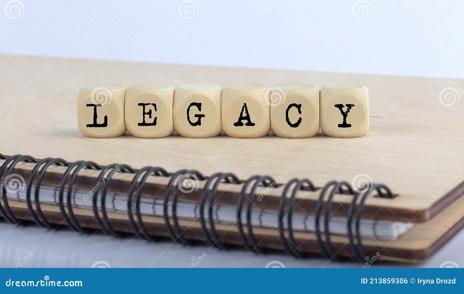 Word LEGACY Made with Letters on Wooden Blocks on Wooden Notepad Stock ...