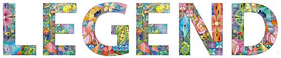 Word LEGEND. Vector Decorative Zentangle Object for Decoration Stock ...