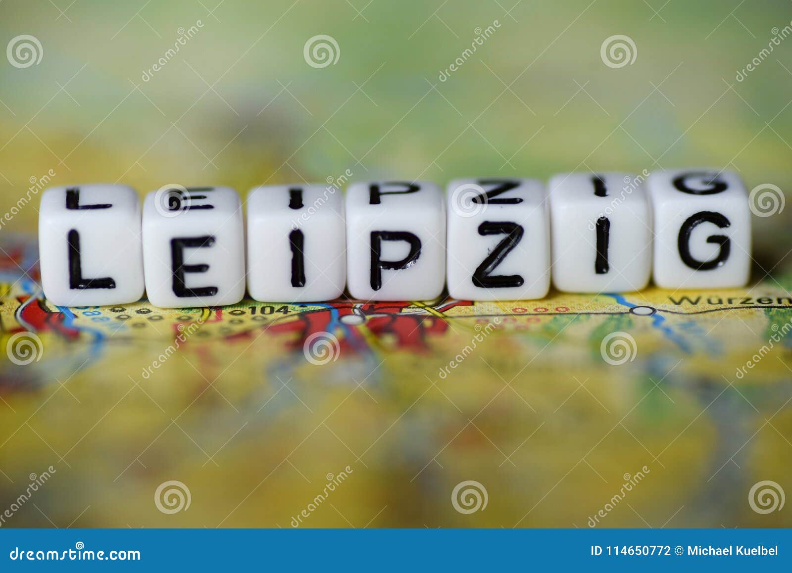 Word LEIPZIG Formed by Alphabet Blocks on Atlas Map Stock Photo - Image ...