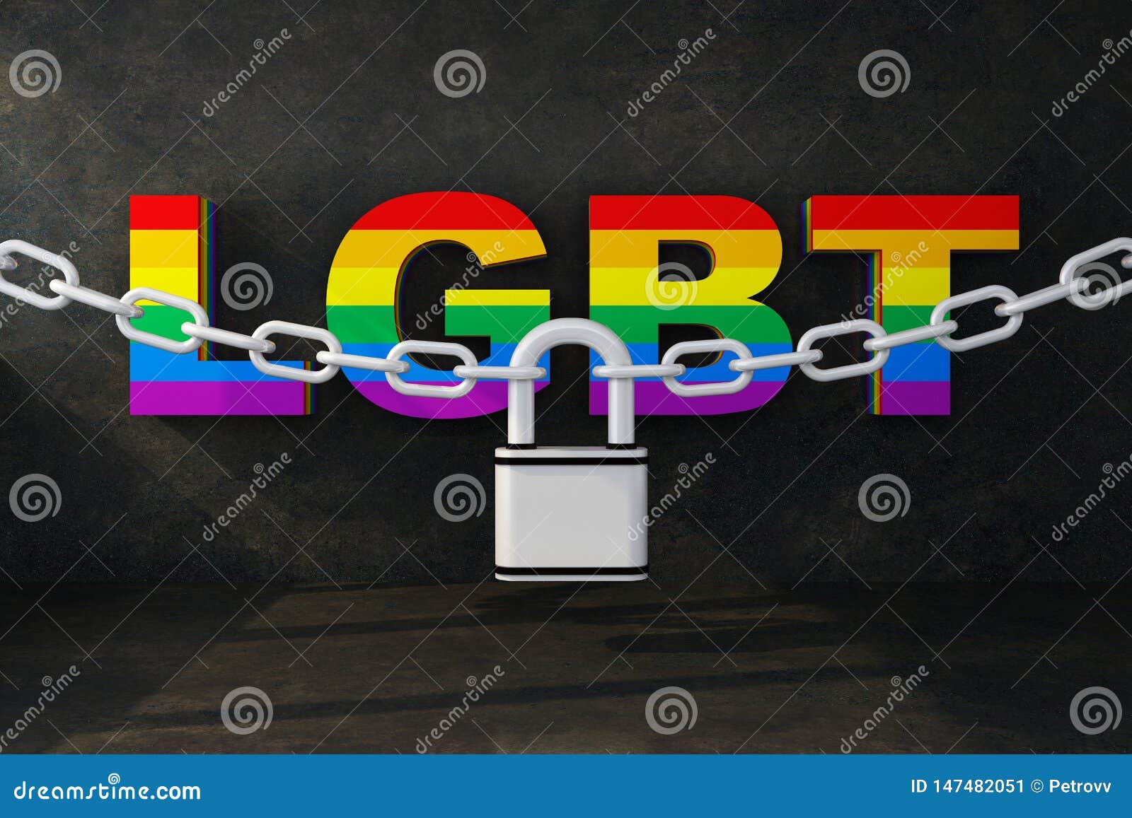 Word LGBT Under Chain with Lock Stock Illustration - Illustration of ...