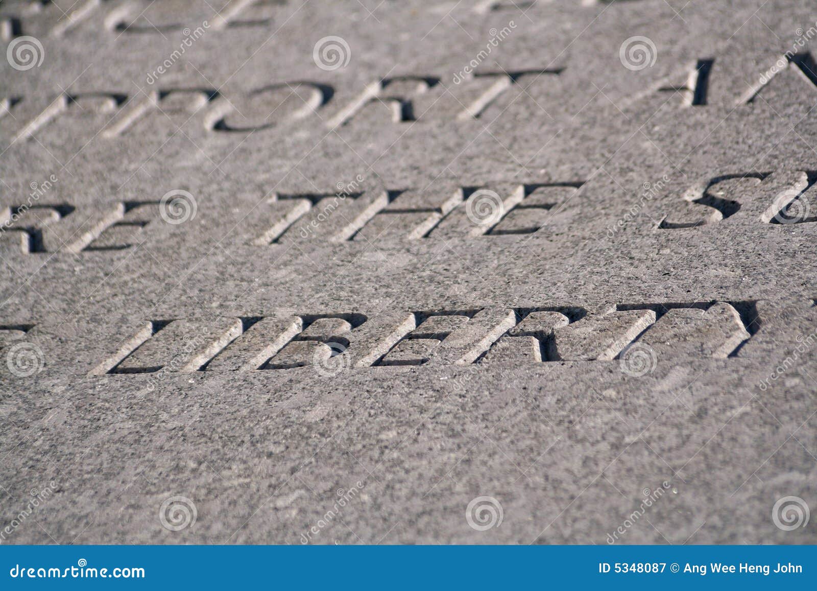 Word Liberty Engraved in Stone Stock Image - Image of cemetery, america ...