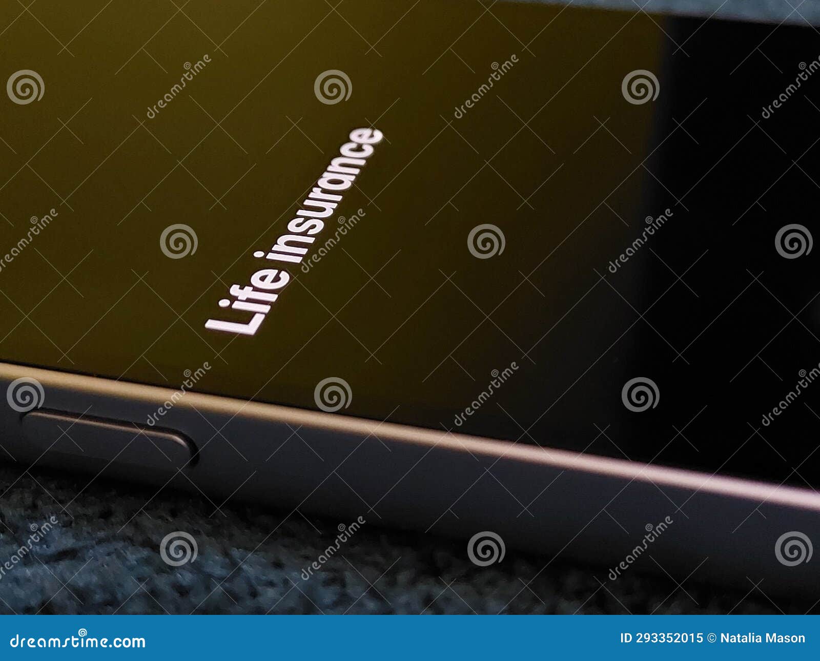 The Word Life Insurance Written on a Phone Screen Stock Image - Image ...