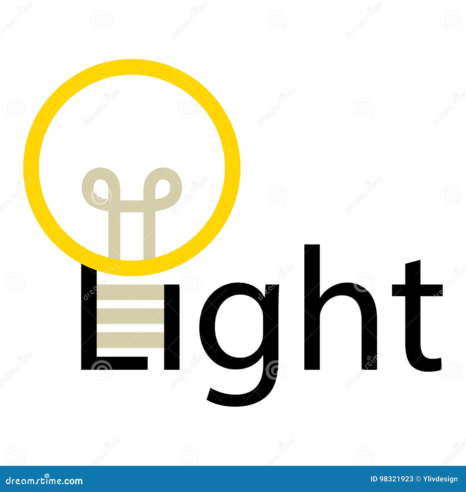 Word Light with Lamp Icon, Cartoon Style Stock Vector - Illustration of ...