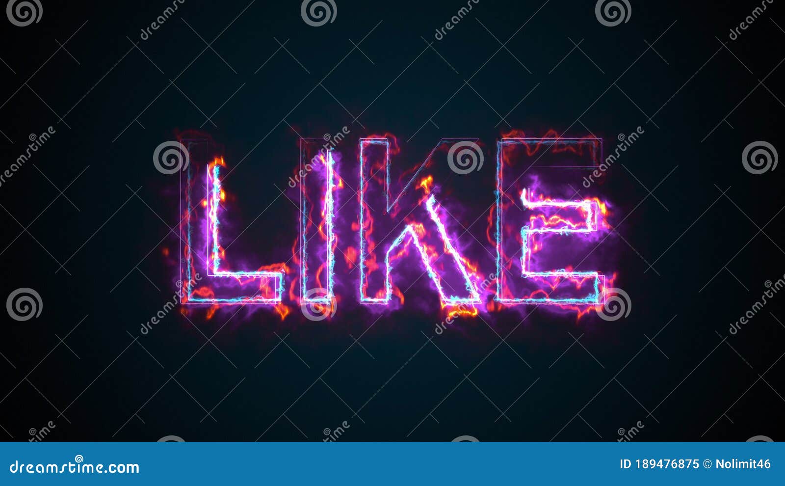 The Word Like, Computer Generated. Burning Inscription. Capital Letters ...