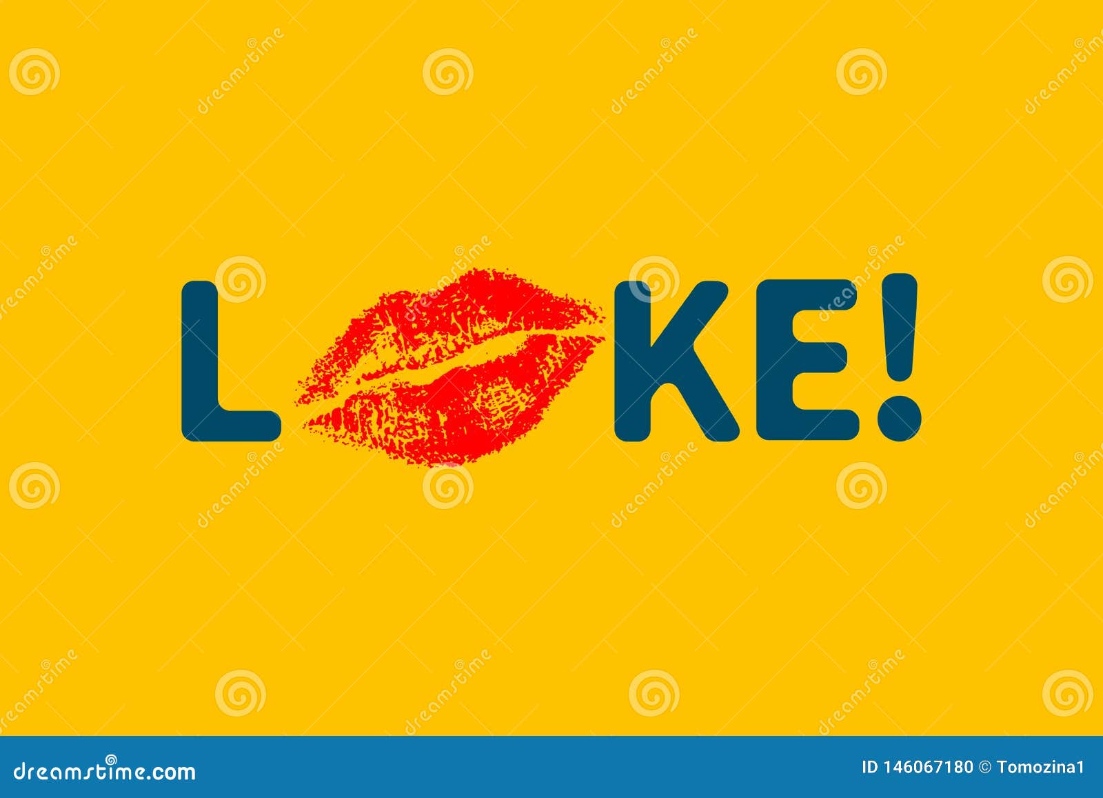 Word Like with Red Lip Print Stock Vector - Illustration of color ...