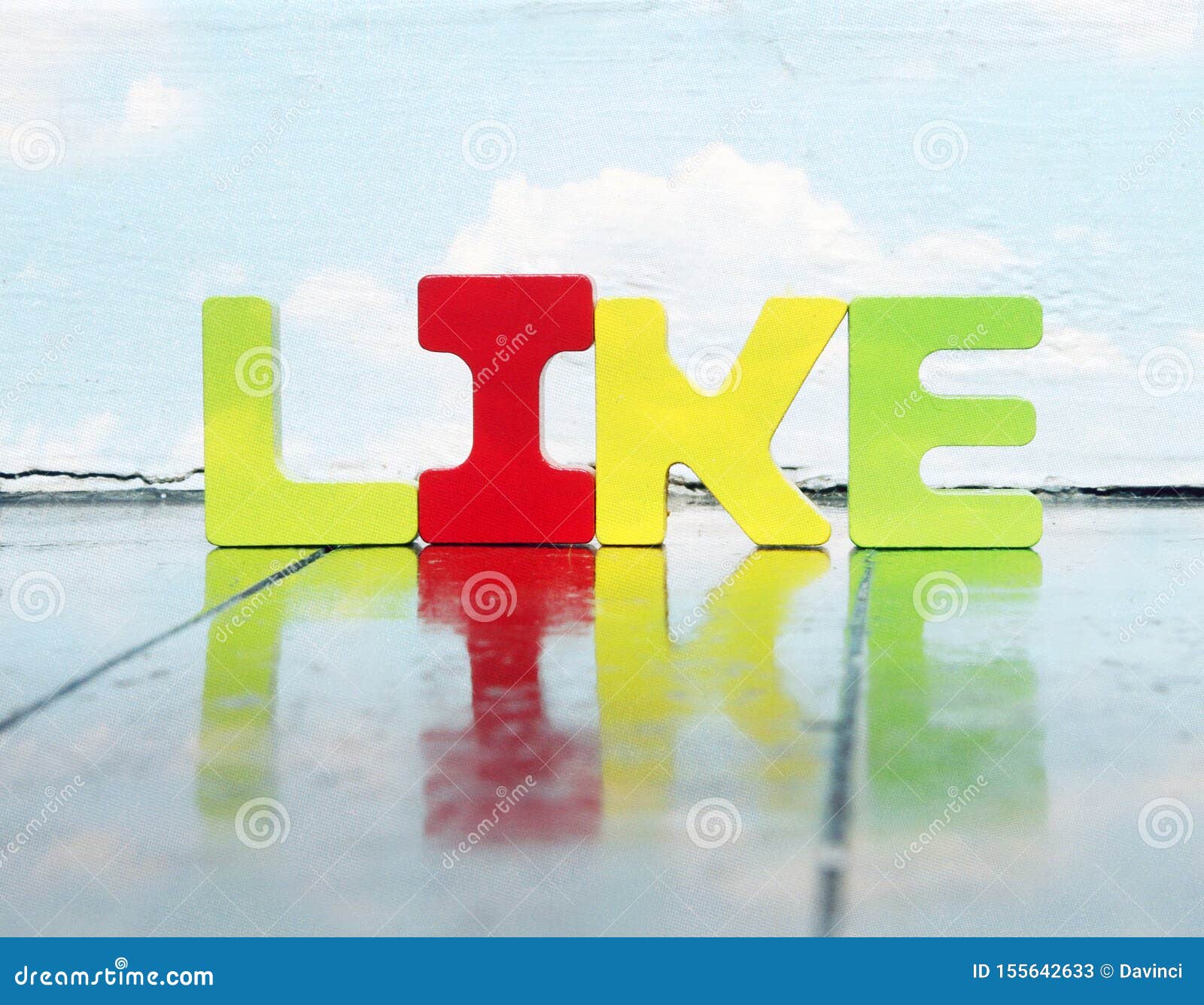 The Word LIKE with Wooden Letter Stock Image - Image of reflection ...