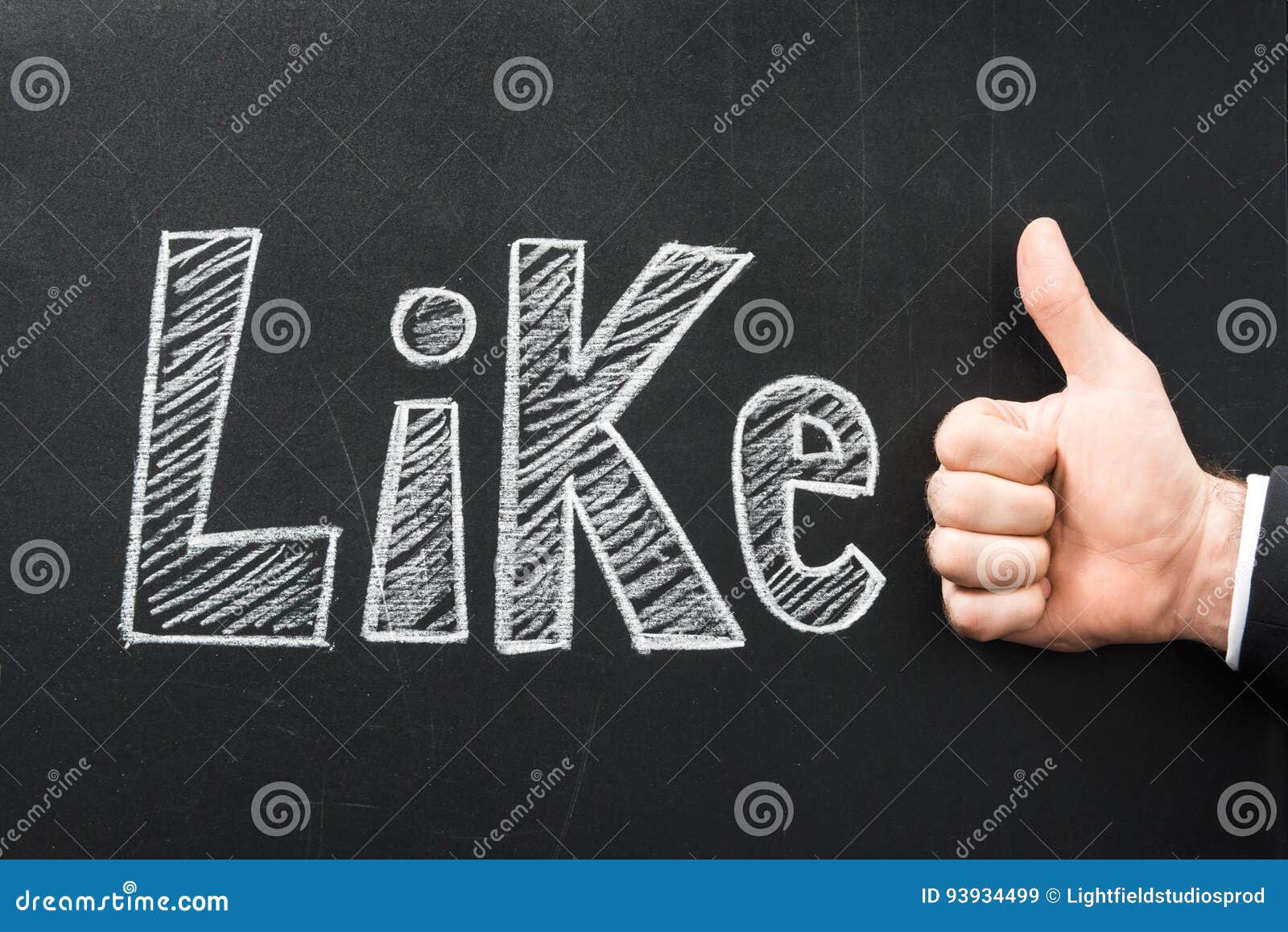 Word Like Written on Blackboard Stock Image - Image of gesture ...