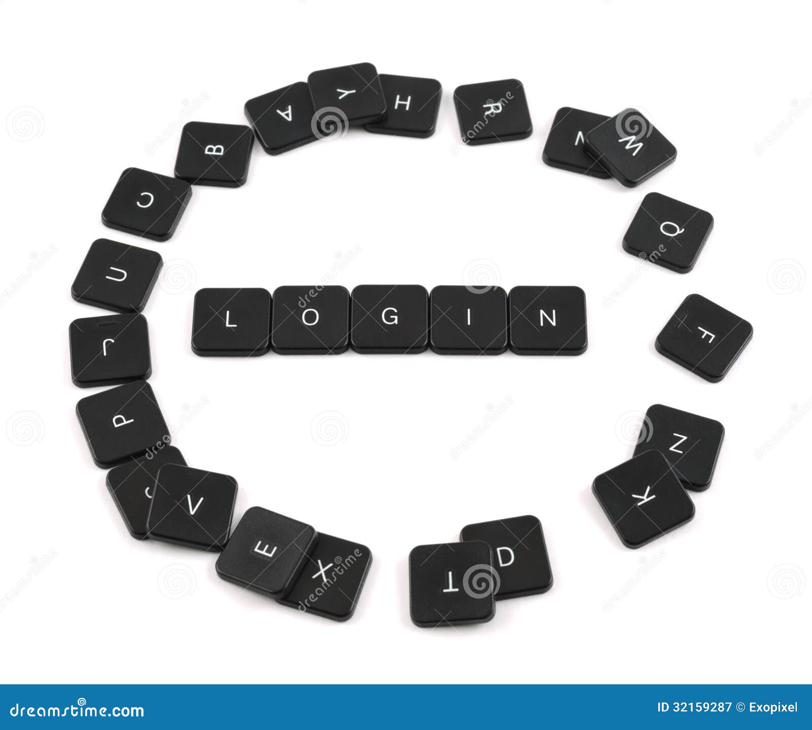 Word Login Made of Keyboard Buttons Isolated Stock Image - Image of ...