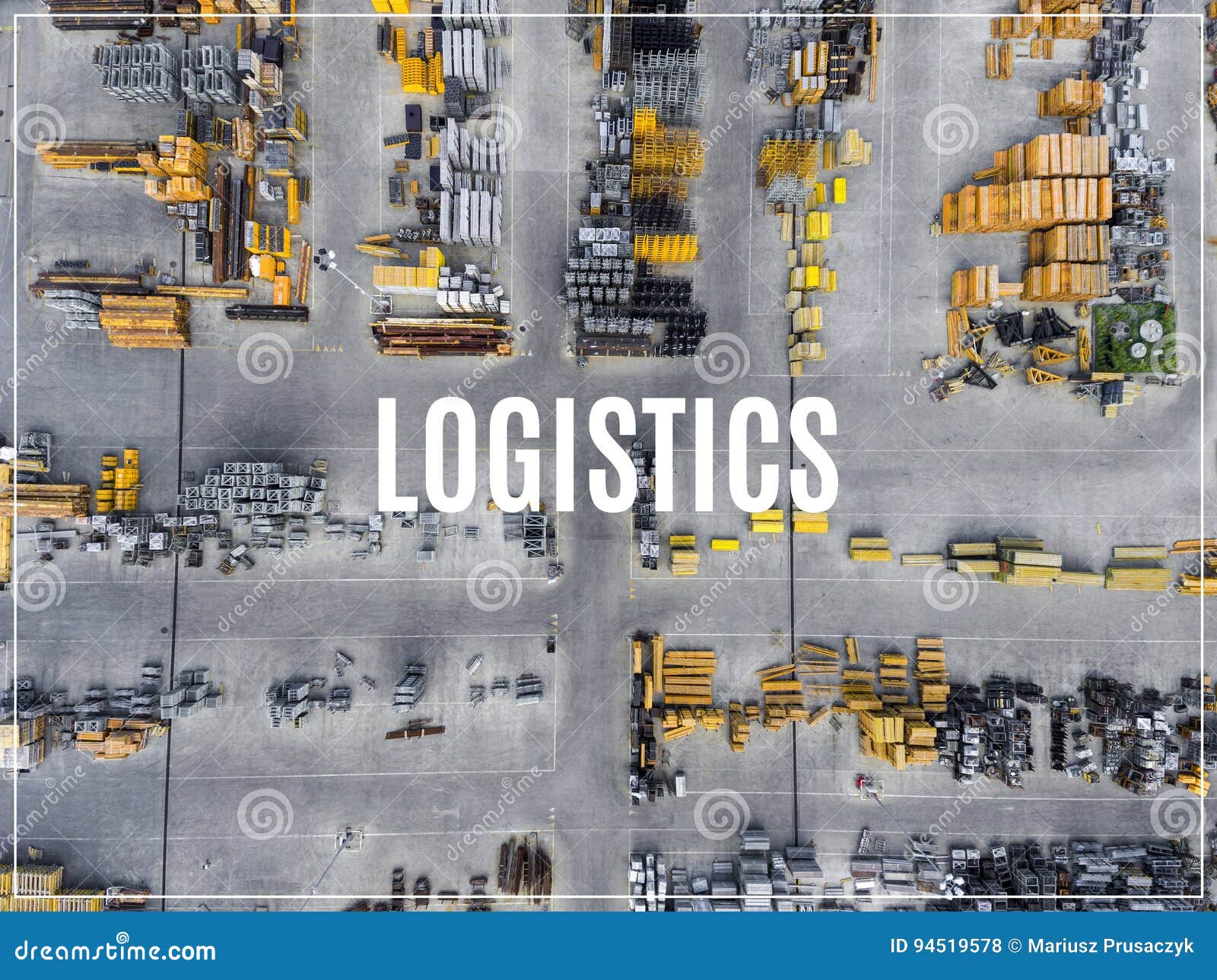 Word Logistics. Industrial Storage Place, View from Above. Stock Photo ...