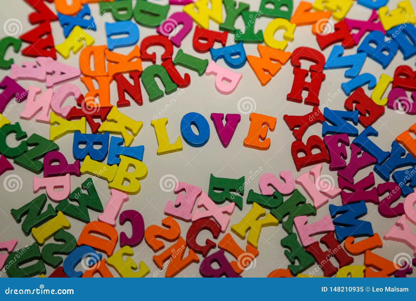 The Word LOVE is Composed of Bright Colored Letters Stock Image - Image ...