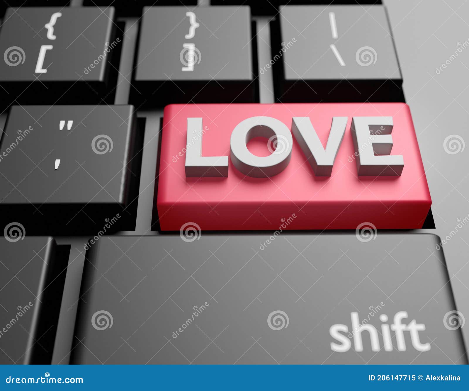 Word LOVE on Computer Keyboard Stock Illustration - Illustration of ...
