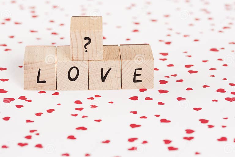 The Word Love with Question Mark. Stock Image - Image of desire, card ...
