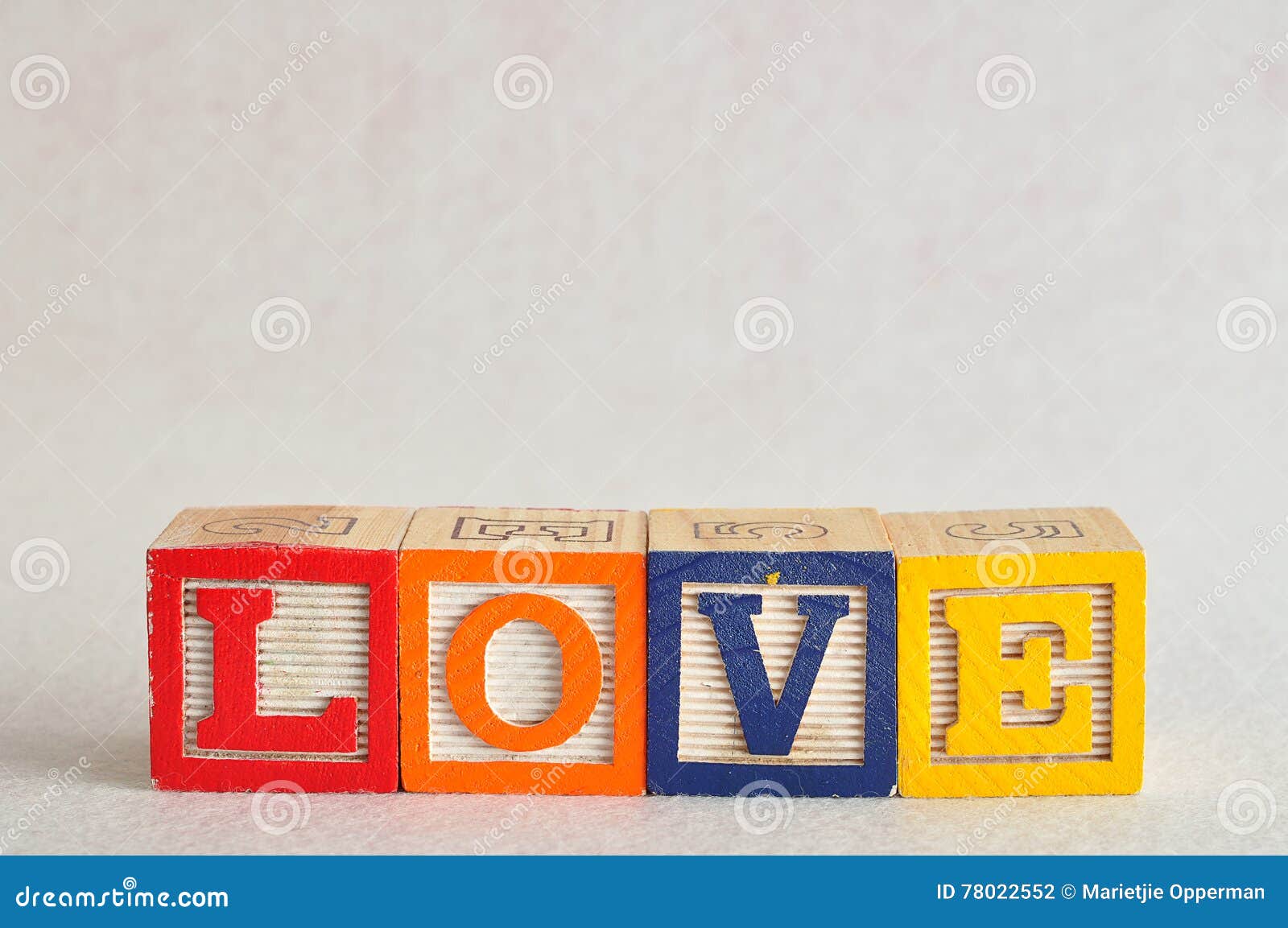 The Word Love Spelled with Colorful Blocks Stock Photo - Image of ...