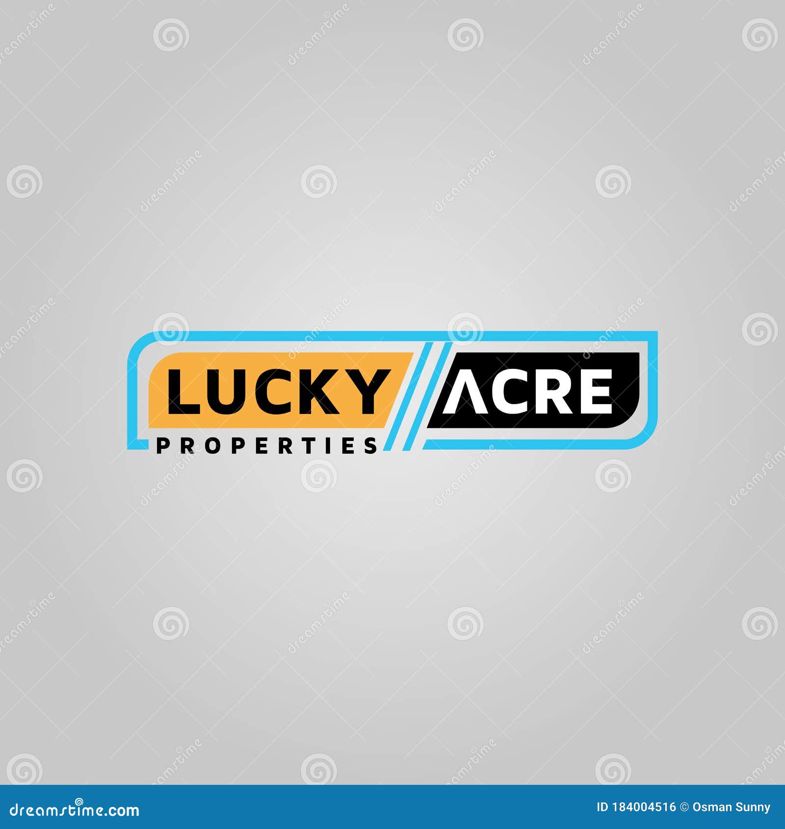 Word Lucky Acre Logo Design Template Cartoon Vector | CartoonDealer.com ...