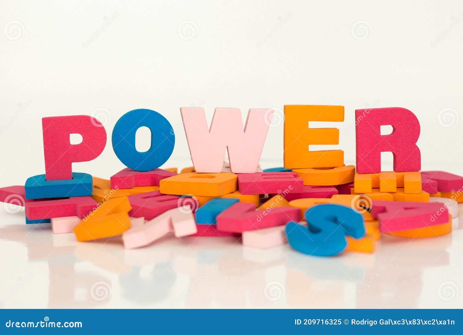 Word Made Up of Multicolored Letters. Power Stock Image - Image of ...