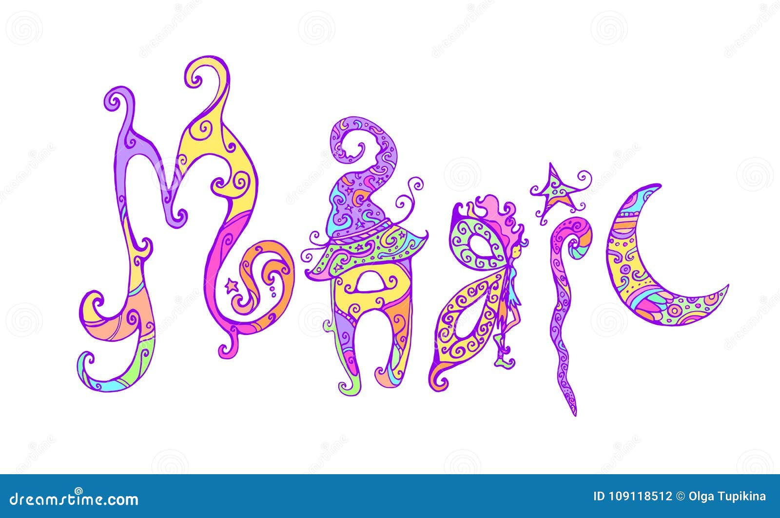 Word Magic. Cartoon Creative Typographic Illustration. Stock Vector ...