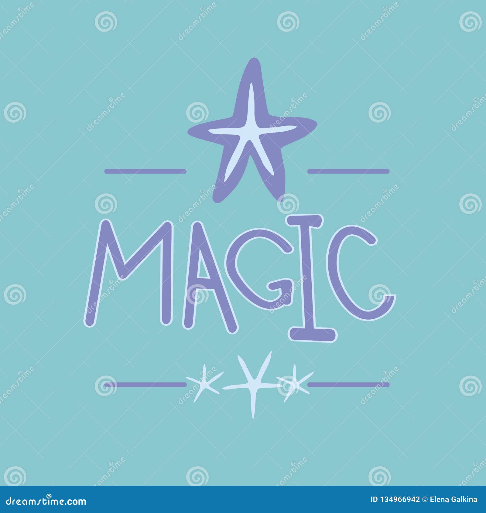 Word Magic and Stars.Vector Stock Vector - Illustration of card ...