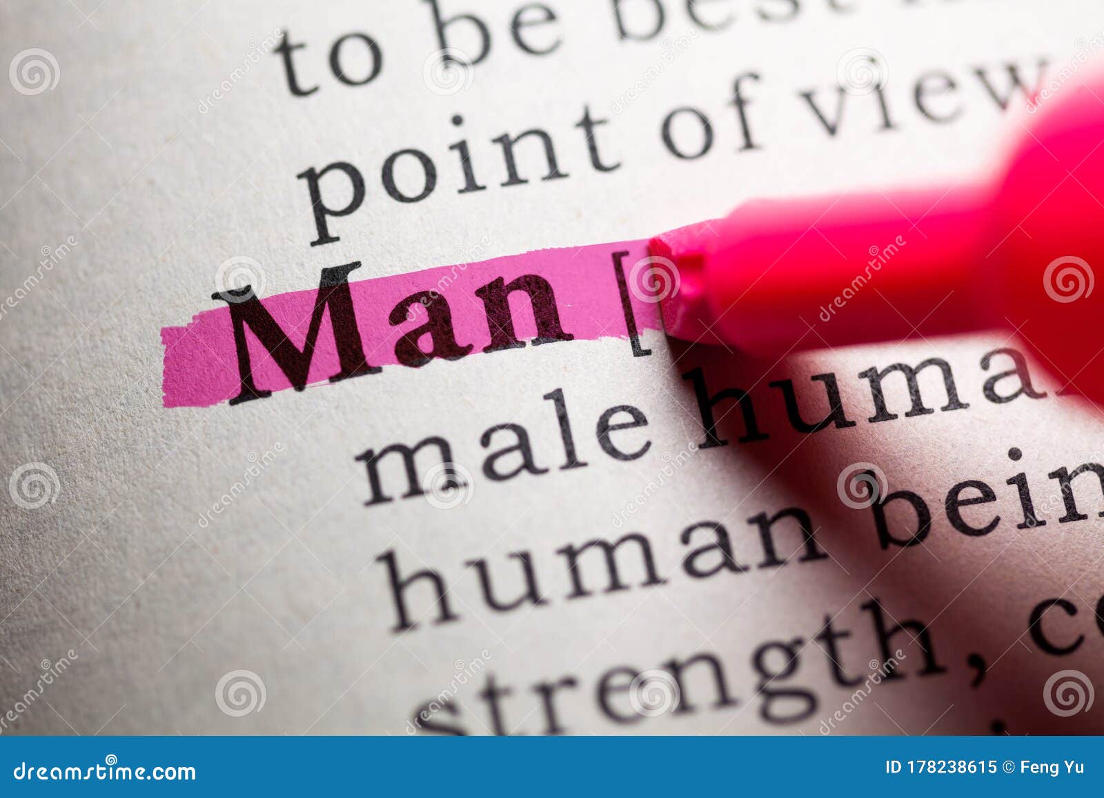 Word man stock image. Image of printing, text, definition - 178238615