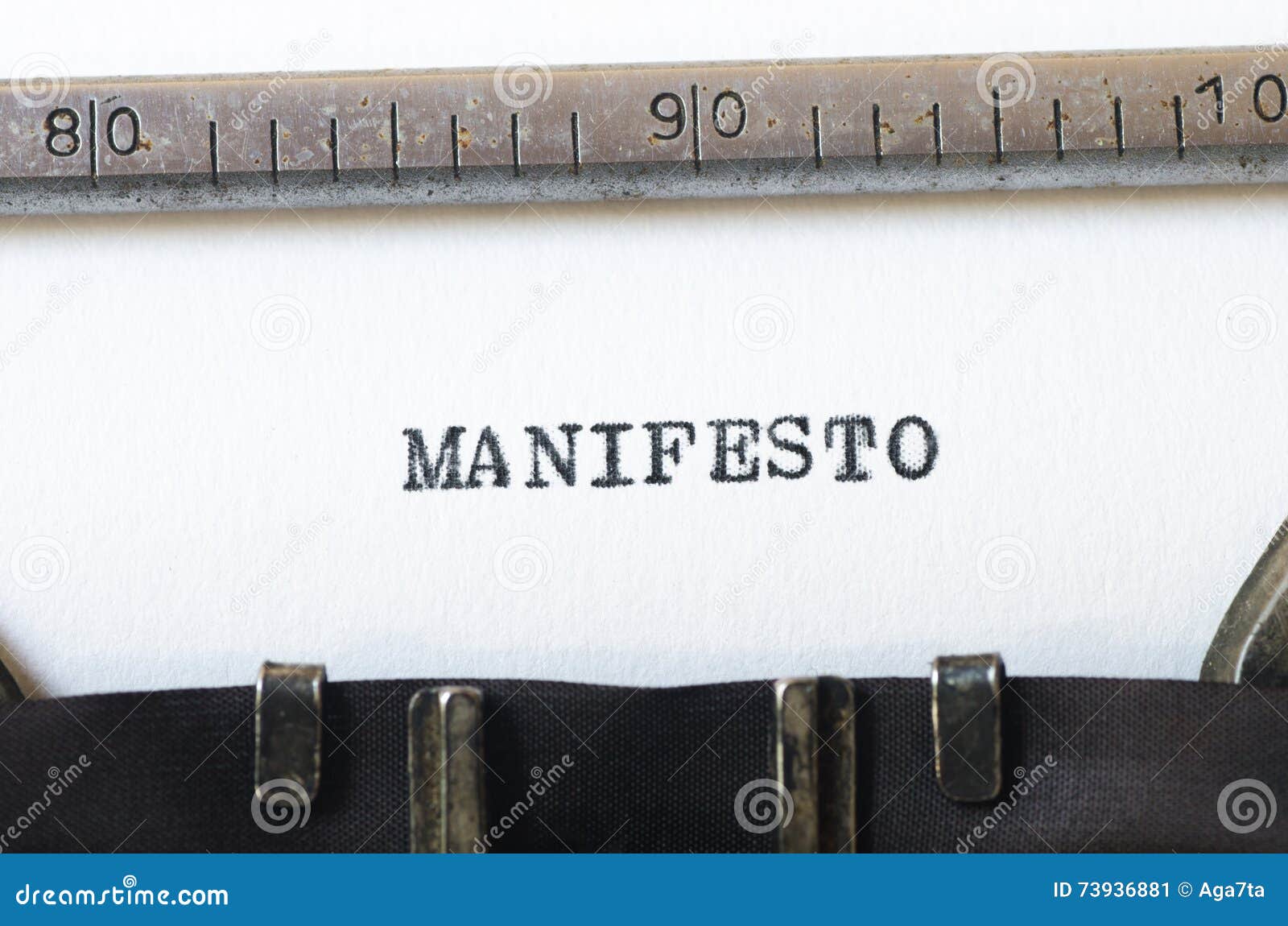 Word Manifesto Typed on Typewriter Stock Image - Image of english ...