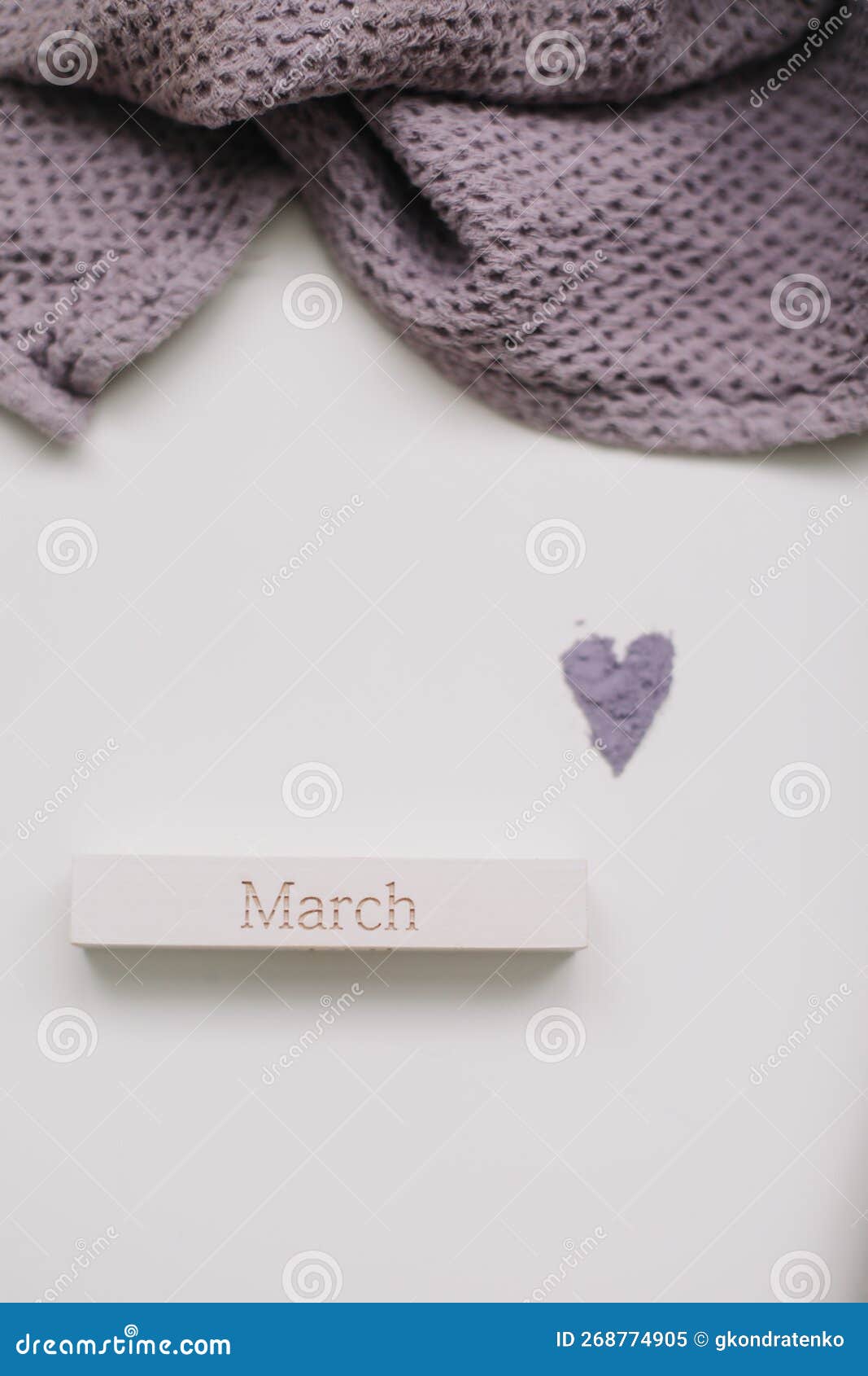 The Word March on Wooden Brick on a White Background Top View. Hello ...