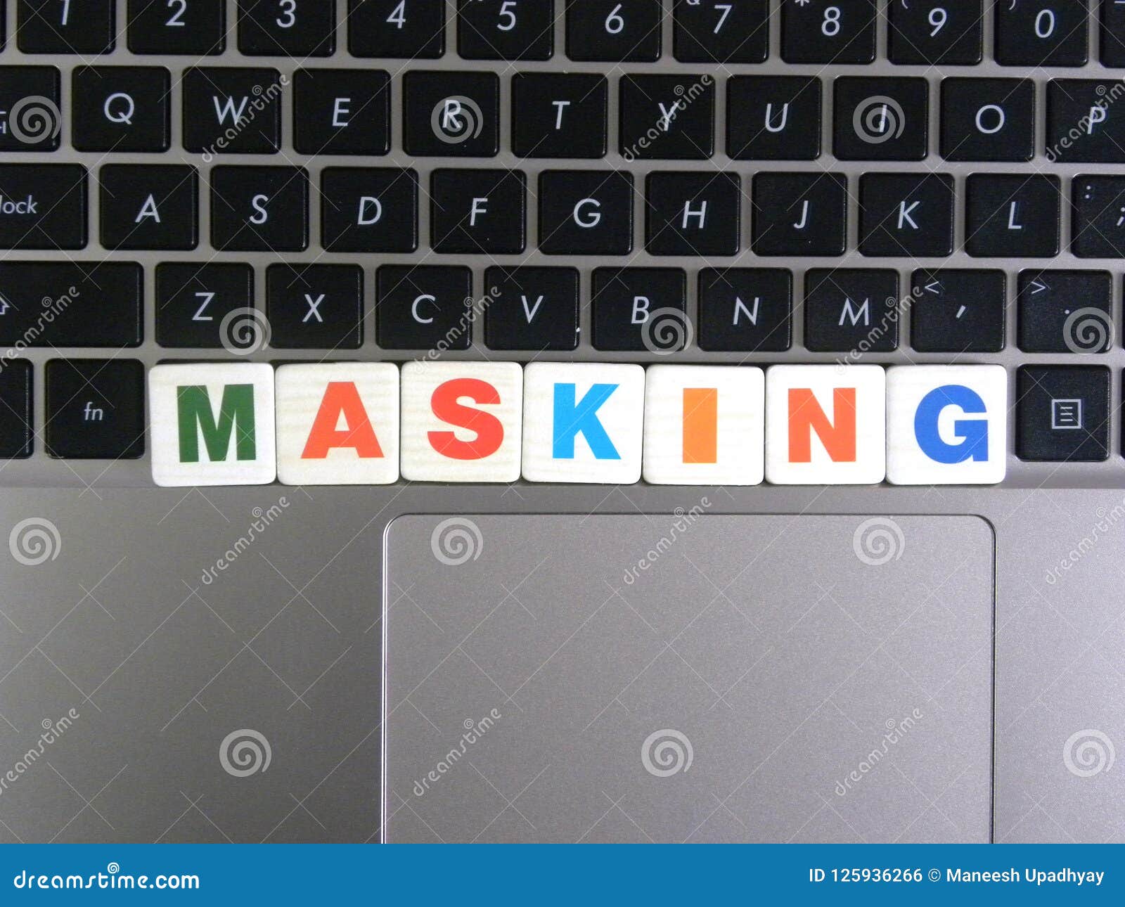 Word Masking on Keyboard Background Stock Photo - Image of development ...