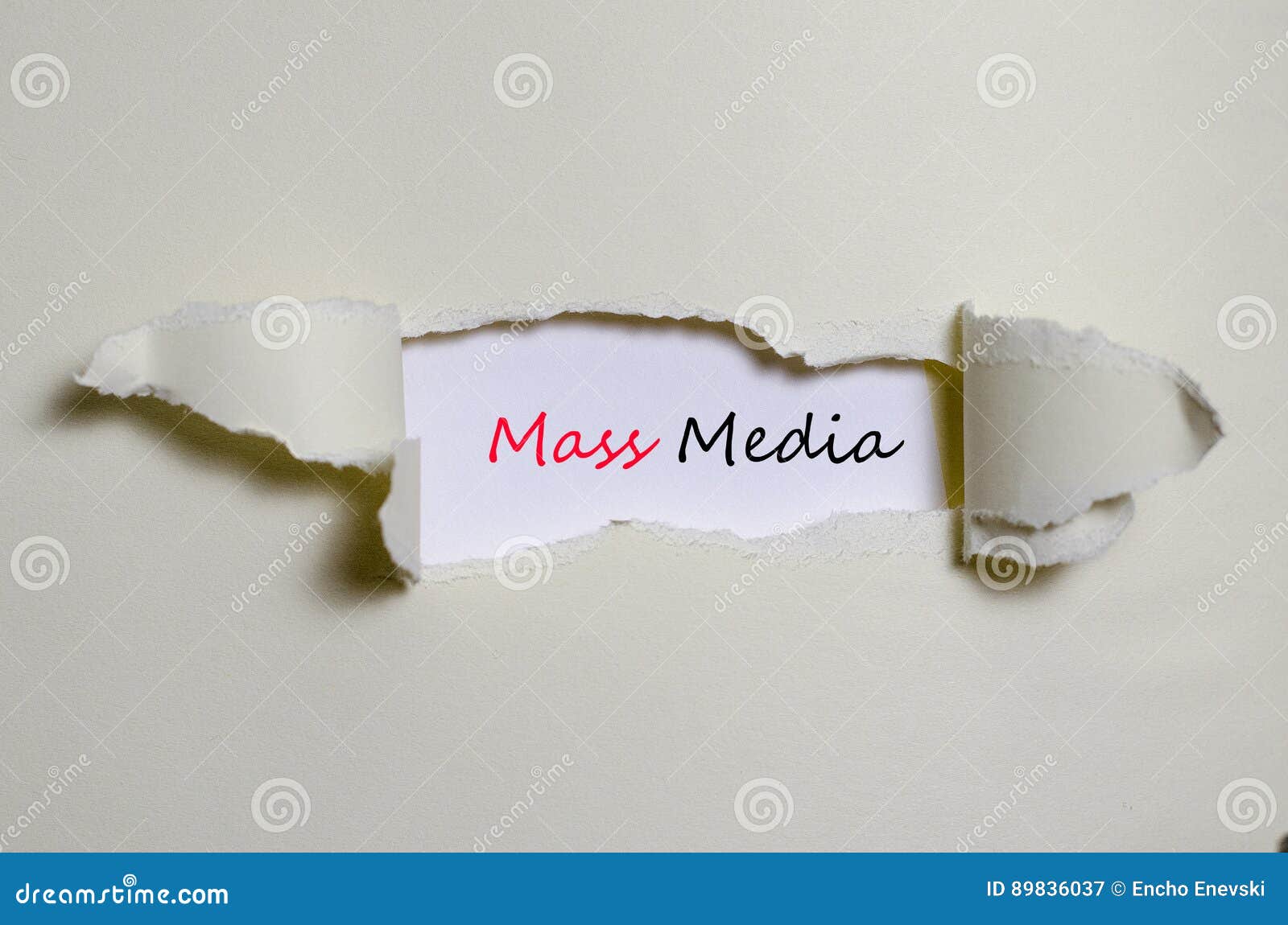 The Word Mass Media Appearing Behind Torn Paper Stock Image - Image of ...