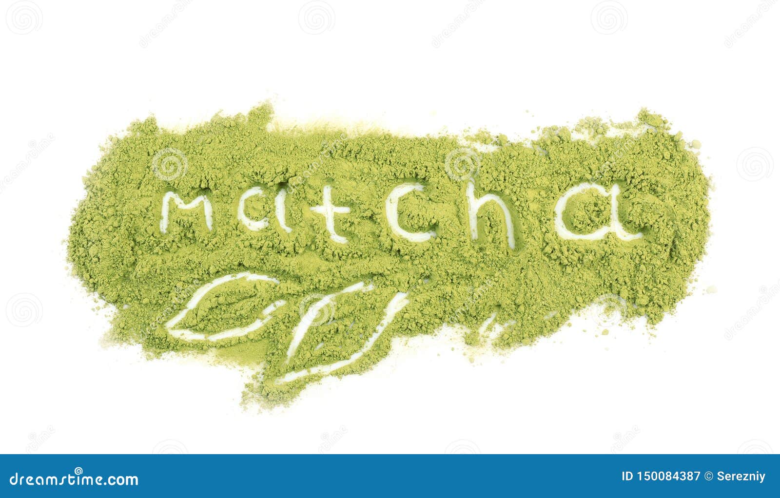 Word MATCHA Made of Powdered Green Tea on White Background Stock Image ...
