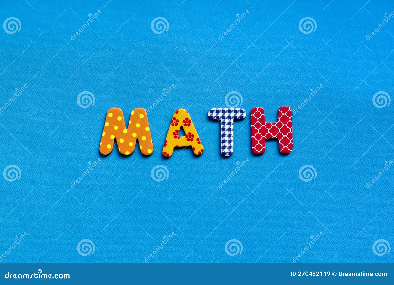 Word Math on Blue Paper Background. Stock Image - Image of ...