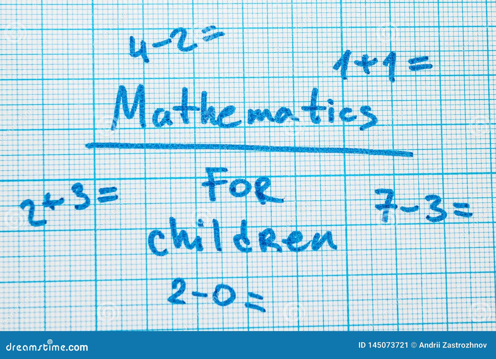 The Word `mathematics for Children` with Tasks in a Notebook for ...