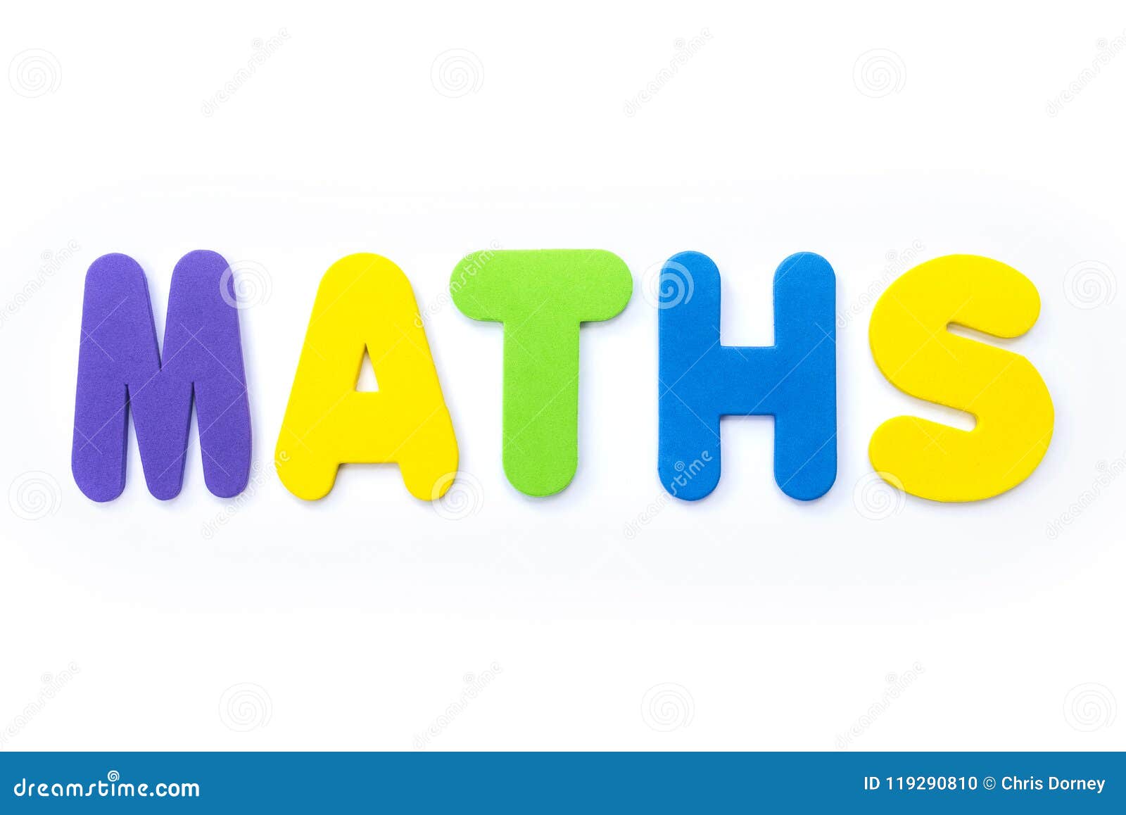 The word MATHS stock photo. Image of colourful, intelligent - 119290810