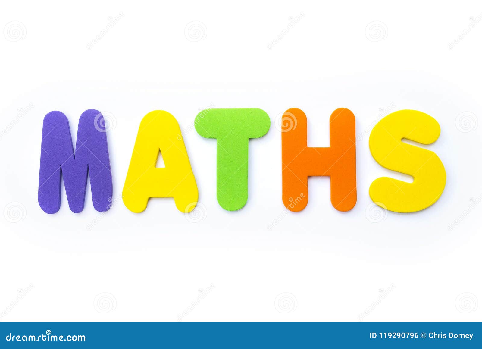 The word MATHS stock photo. Image of early, coloured - 119290796