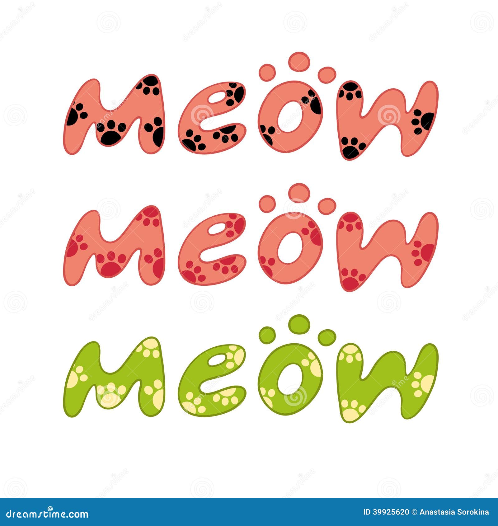 Word meow vector stock vector. Illustration of concept - 39925620
