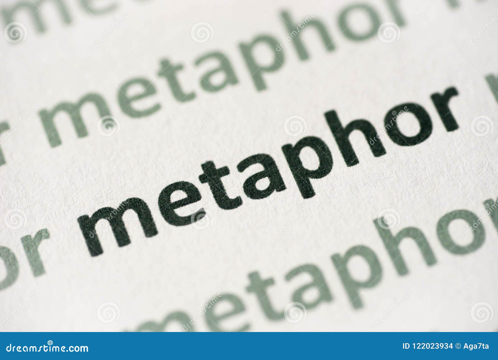 Word Metaphor Printed on Paper Macro Stock Photo - Image of dictionary ...