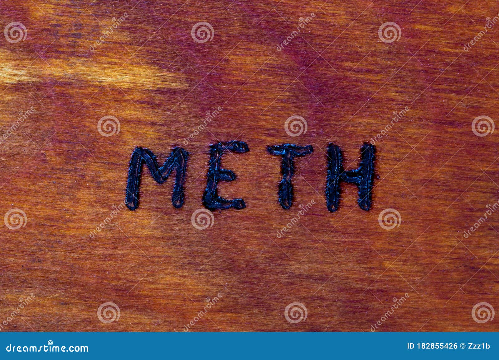 The Word Meth for Methamphetamine - Burned by Hand with Woodburner on ...