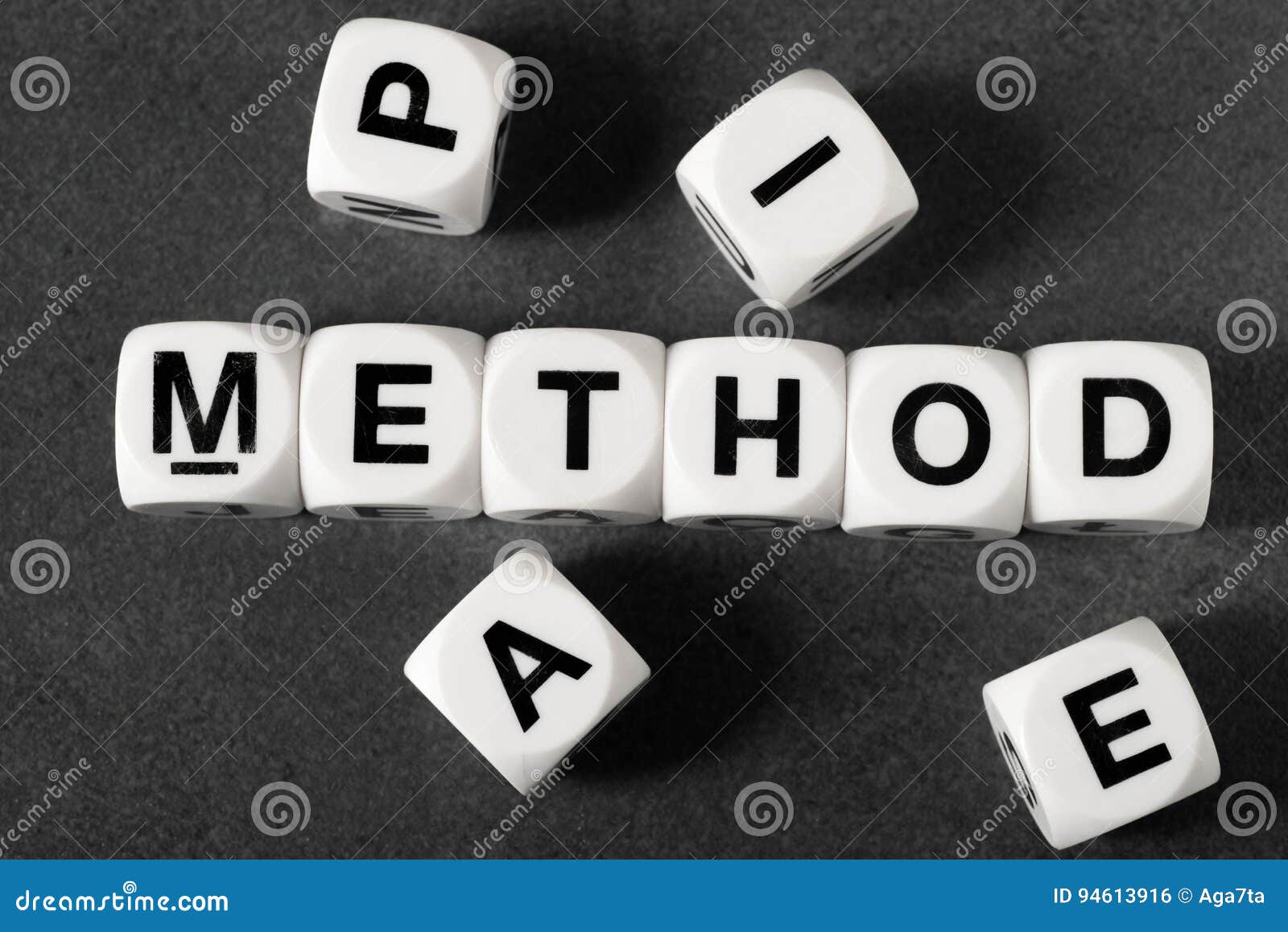 Word method on toy cubes stock photo. Image of cubes - 94613916