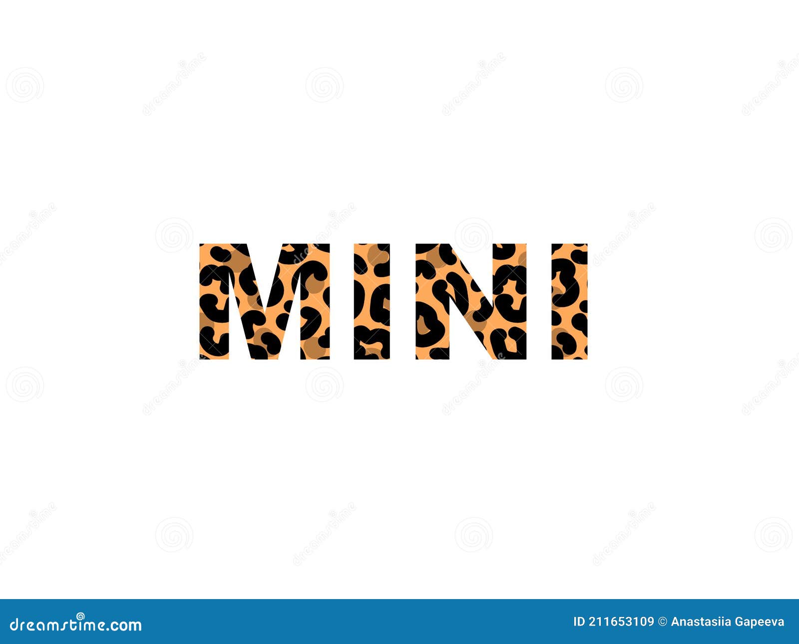 Word Mini with Leopard Print Isolated on a White Background for Poster ...
