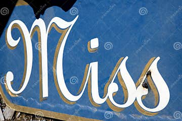 Word Miss in cursive stock photo. Image of unmarried, blue - 5538434