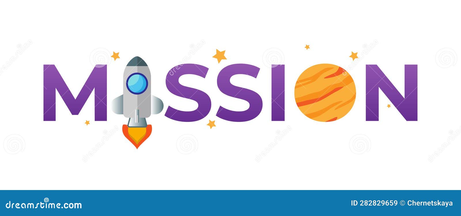 Word Mission with Illustrations of Rocket and Planet instead of Letters ...