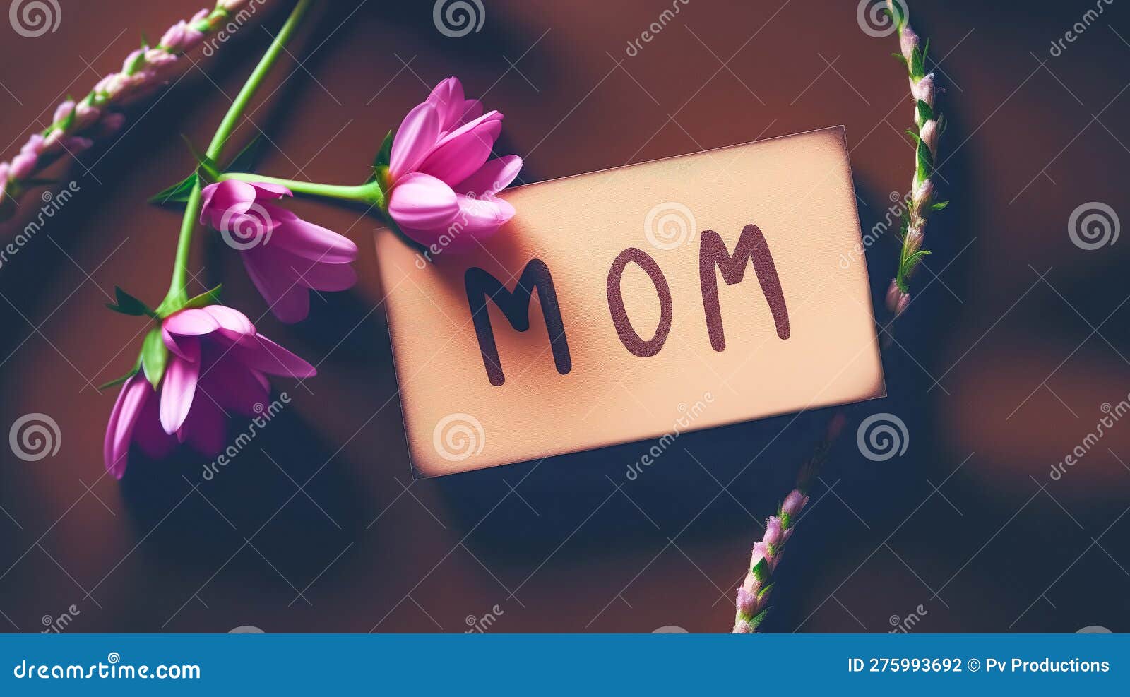 The Word Mom and Flowers, Generative AI. Stock Illustration ...