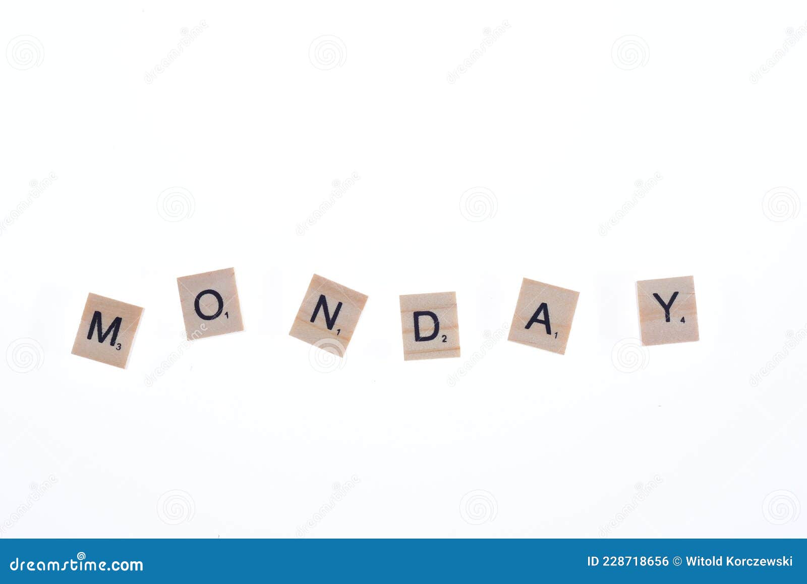 The Word Monday. Text Day Of The Week In Wooden Letters.Black Letters ...